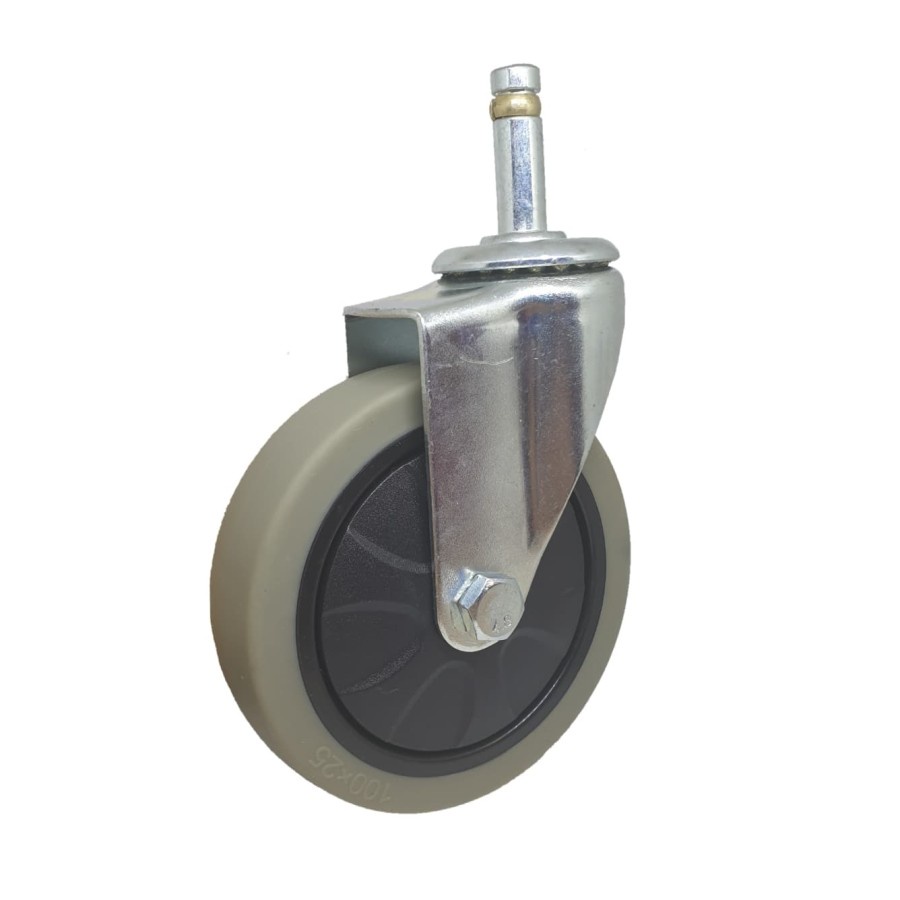Jual Roda Mesin / Alat Pel / Troli Plastik Makanan Tancap 4 Inch Karet ...