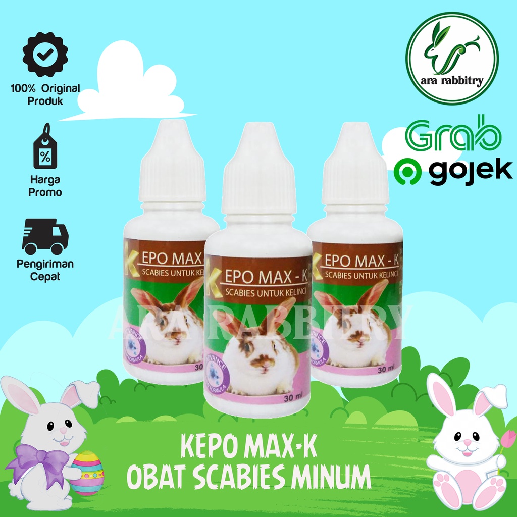 Jual OBAT SCABIES KELINCI KEPOMAX K 30 ML ORAL GUDIK KUDIS JAMUR CACING ...