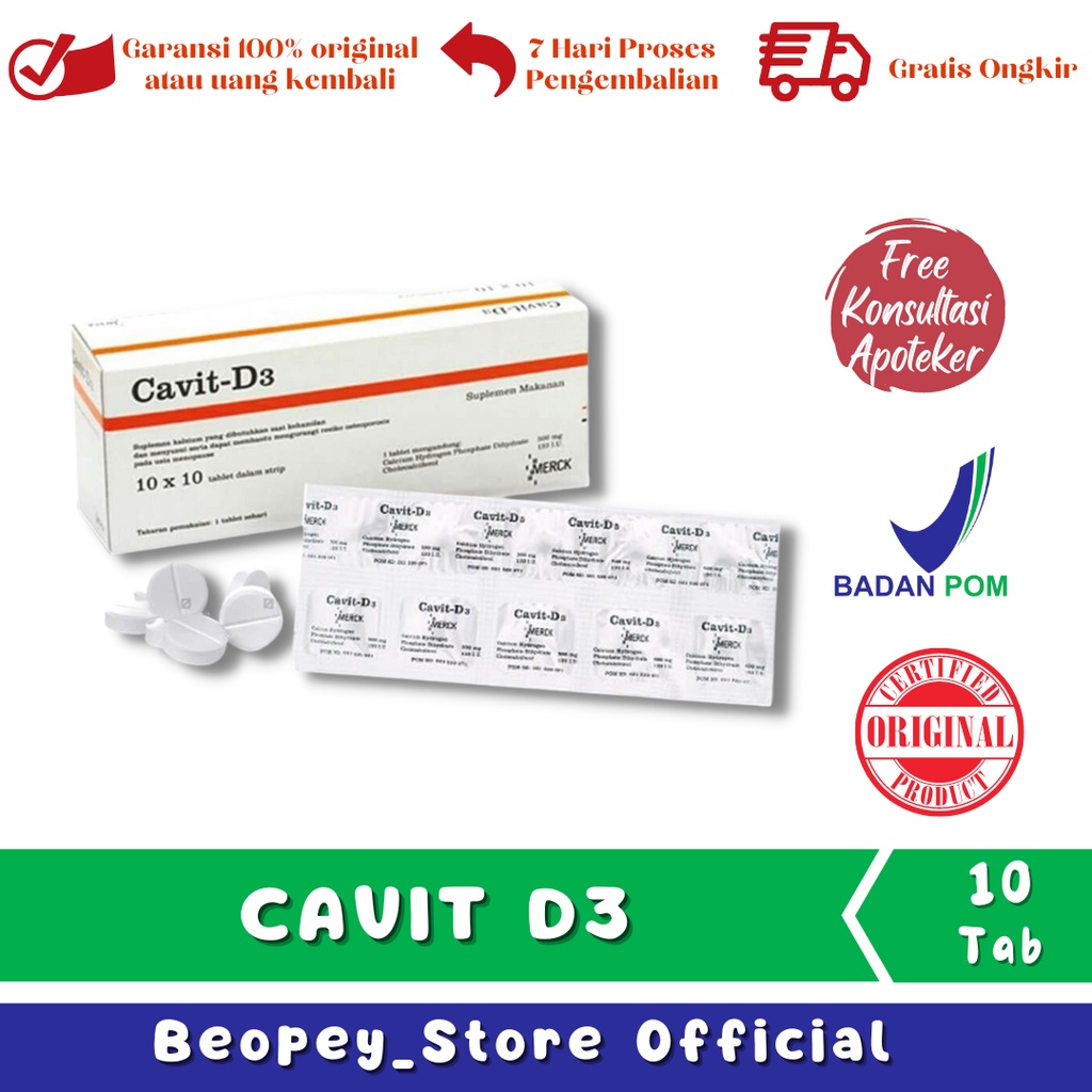 Jual CAVIT D3 10 Tablet Vitamin D dan Kalsium | Shopee Indonesia