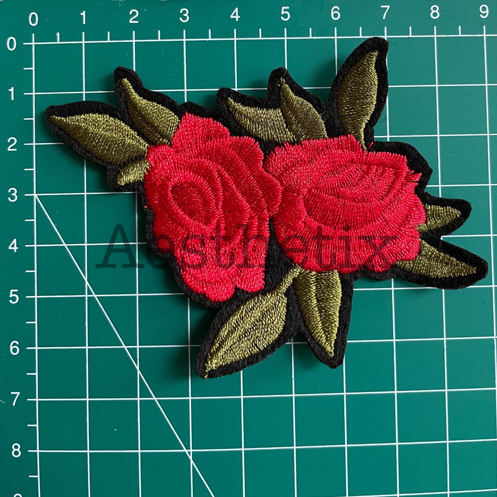 Jual Iron Patch Bordir / Patches / Emblem Embroidery Bunga Flower Rose ...