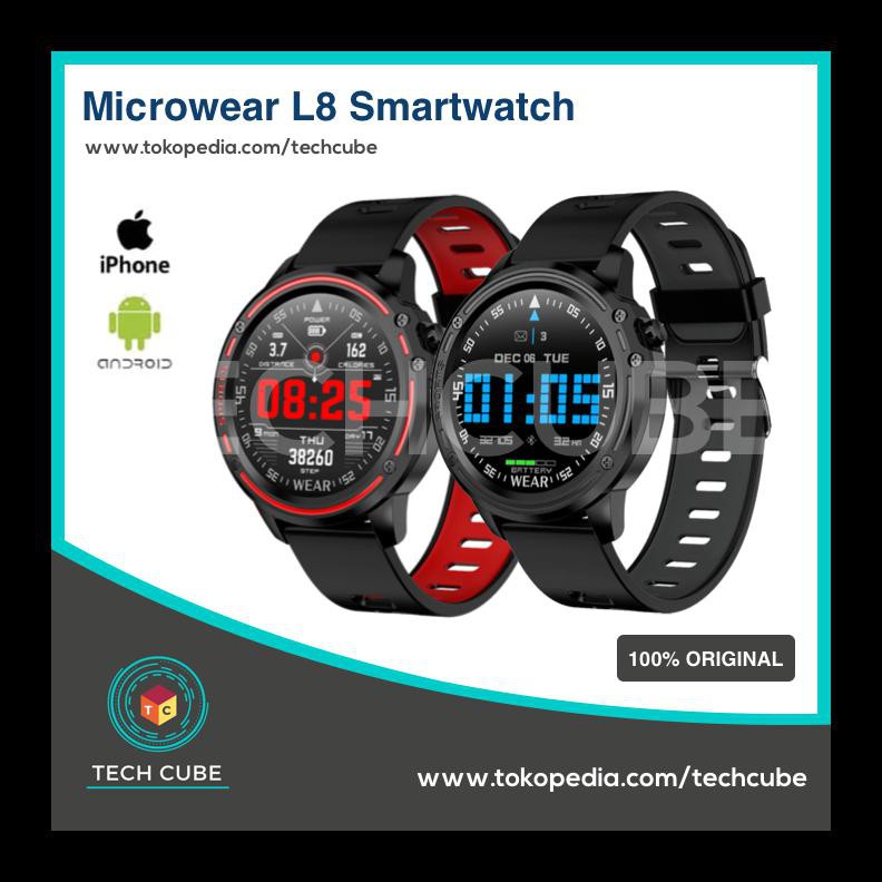 Jual STOK BARU MICROWEAR L8 SMARTWATCH IP68 ECG BLOOD PRESSURE HEART ...