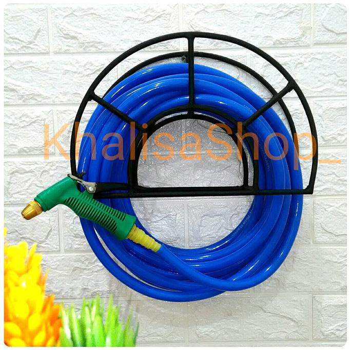 Jual rak gantungan gulungan selang air besi/hose garden/ bracket selang ...
