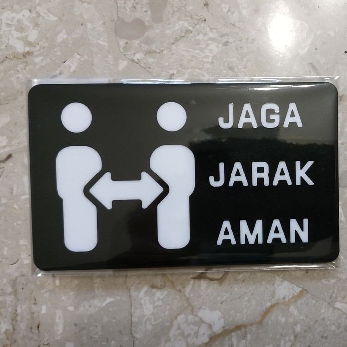 Jual Acrylic sign/tanda "JAGA JARAK AMAN" social distancing | Shopee ...