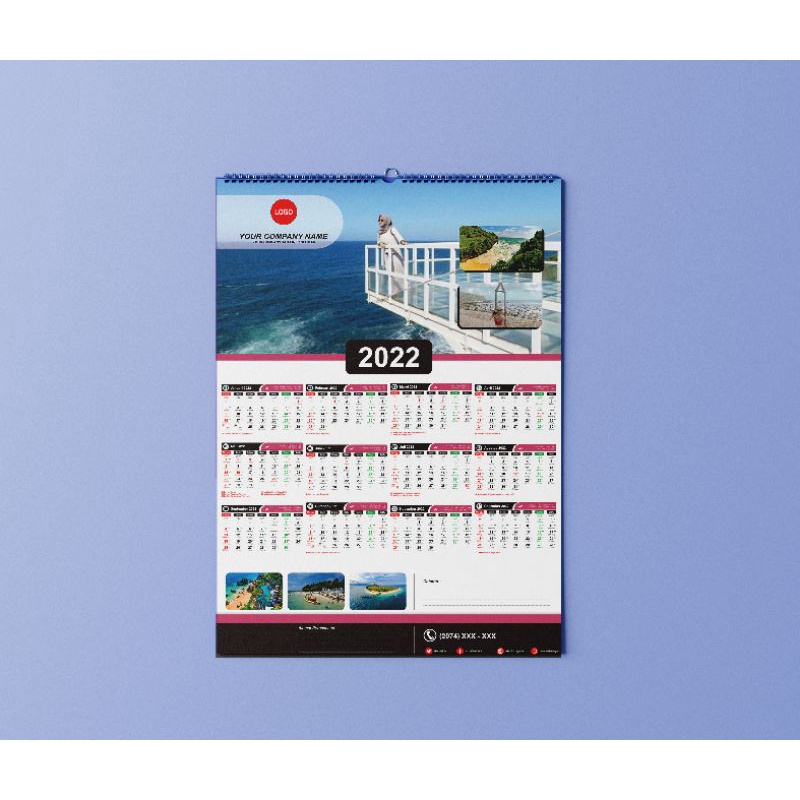 Jual Kalender Dinding 2023 Spiral A3+ Bisa Satuan Custom Desain Kertas ...