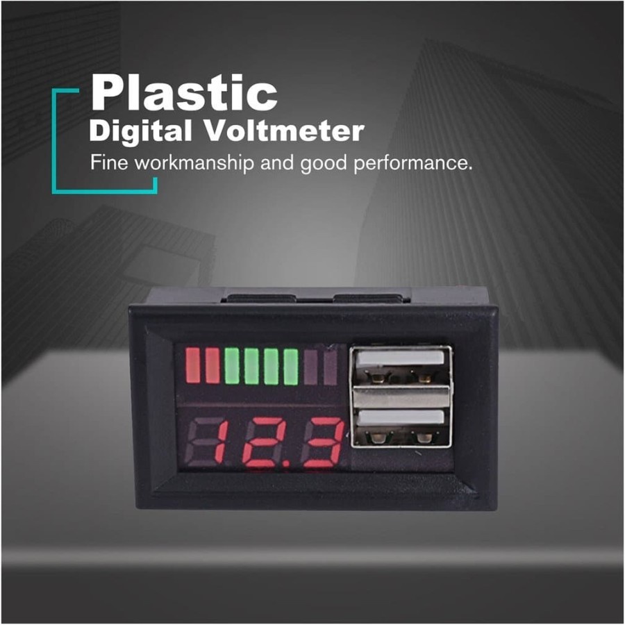 Jual Dual Battery Meter 2 Usb Port Baterai Aki 12V Mobil Motor Charger ...