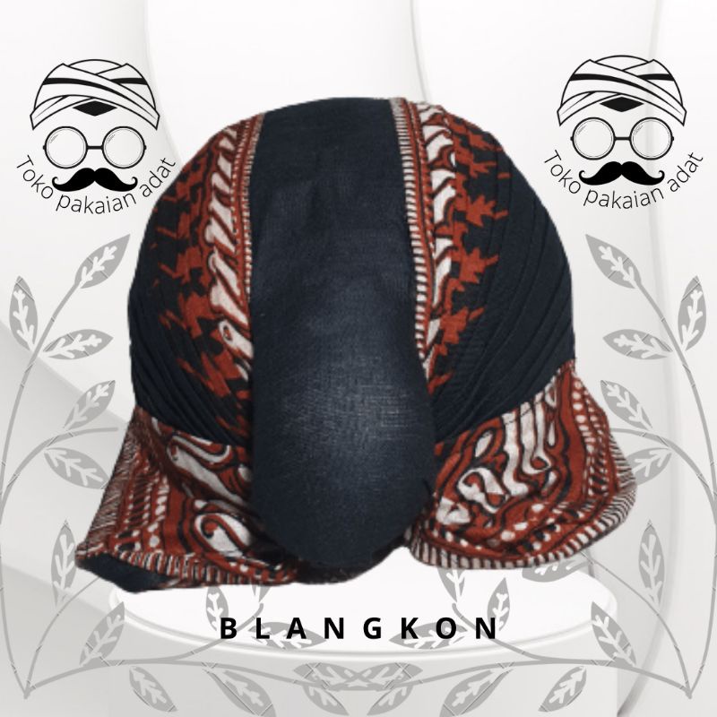 Jual Blangkon Murah!!! model Jogja Motif Parang Coklat Lipat Jebeh | adat jawa | Shopee Indonesia