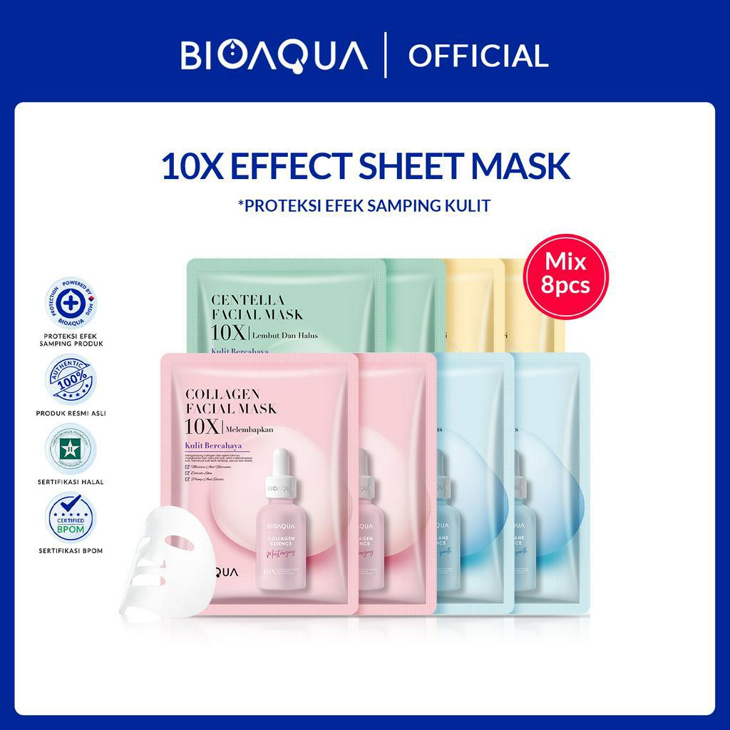 Jual BIOAQUA Sheet Mask Paket Brightening Moisturizing Skin Care Hydrating Essence Face Mask ...