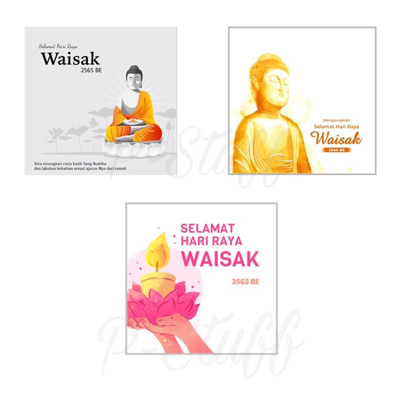 Jual Stiker Sticker Ucapan Hari Raya Waisak 2021 2565 BE | Shopee Indonesia