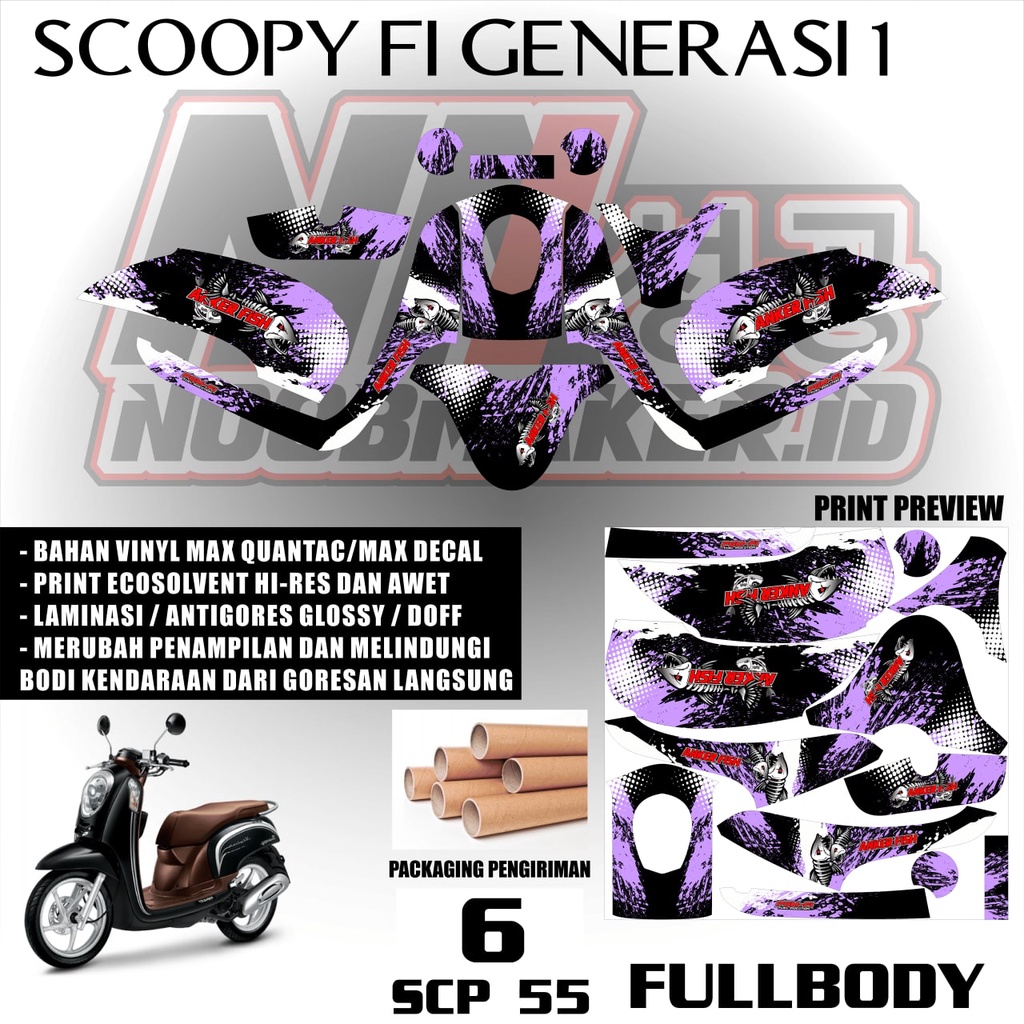 Jual SCP 55 DECAL STICKER SCOOPY FI 2013 2014 2015 2016 ANKER FISH 2 ...