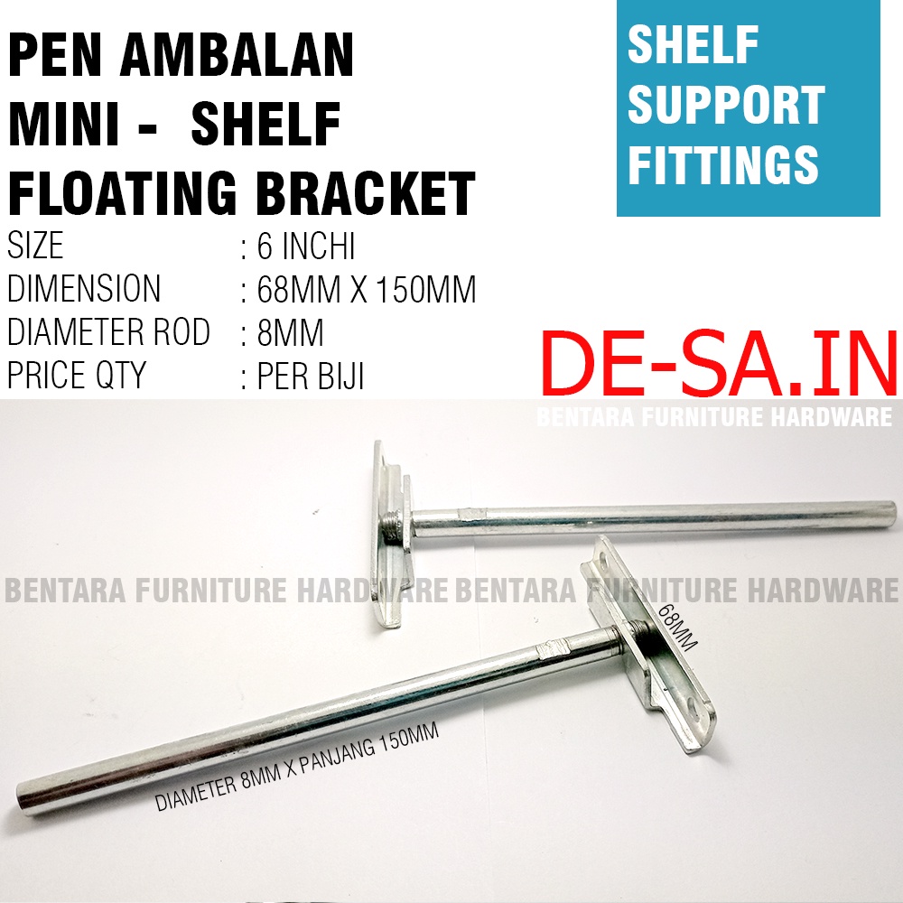 Jual 6 Inchi Mini Pen Ambalan Melayang Tembok - Braket Bracket Floating ...
