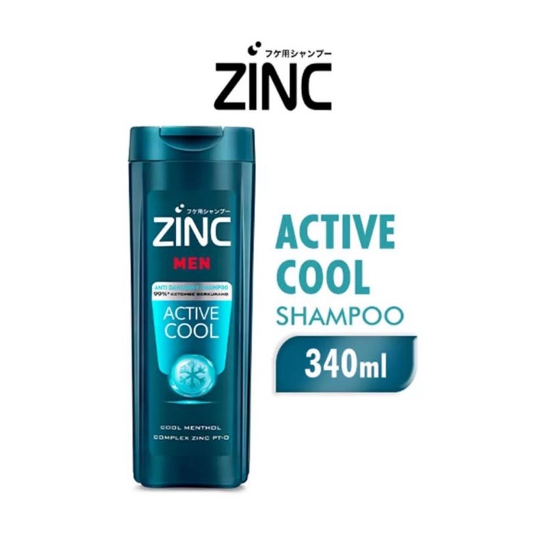 Jual ZINC Shampoo Men Active Cool 340ml | Shopee Indonesia