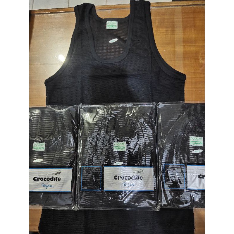 Jual SINGLET CROCODILE JALA WARNA HITAM ORIGINAL / SINGLET PRIA LOBANG ...