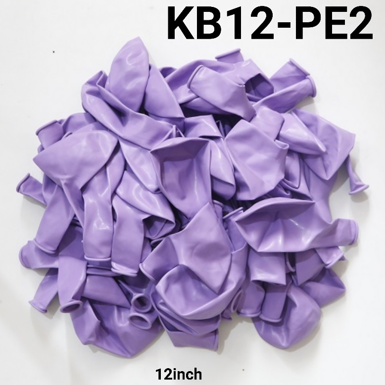 Jual KB12-PE2 Balon latex 12 inch macaron pastel ungu violet satuan ...