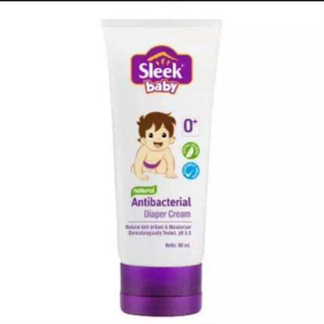 Jual Sleek Baby Natural Antibacterial Diaper Cream Tube 80 mL | Shopee ...