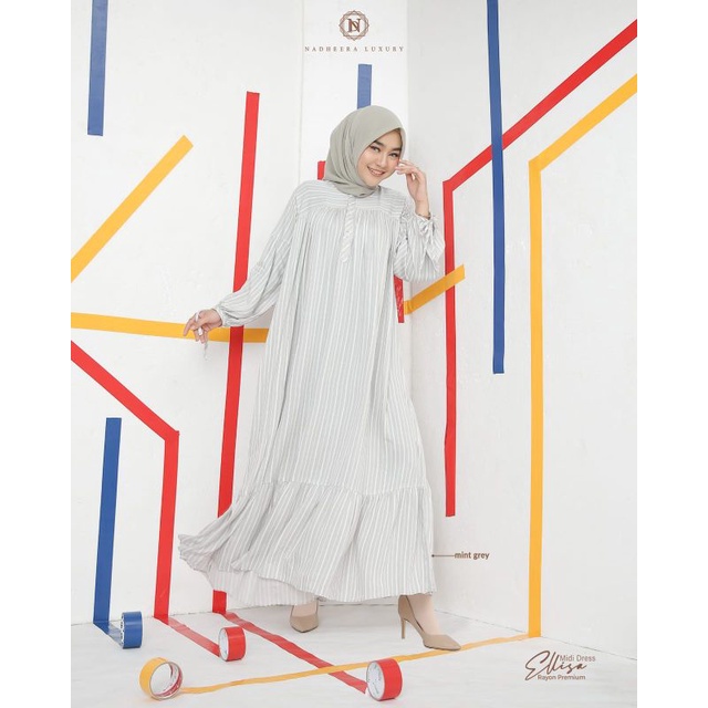 Jual ELLISE MIDI DRESS // MIDI DRESS NADHEERA | Shopee Indonesia