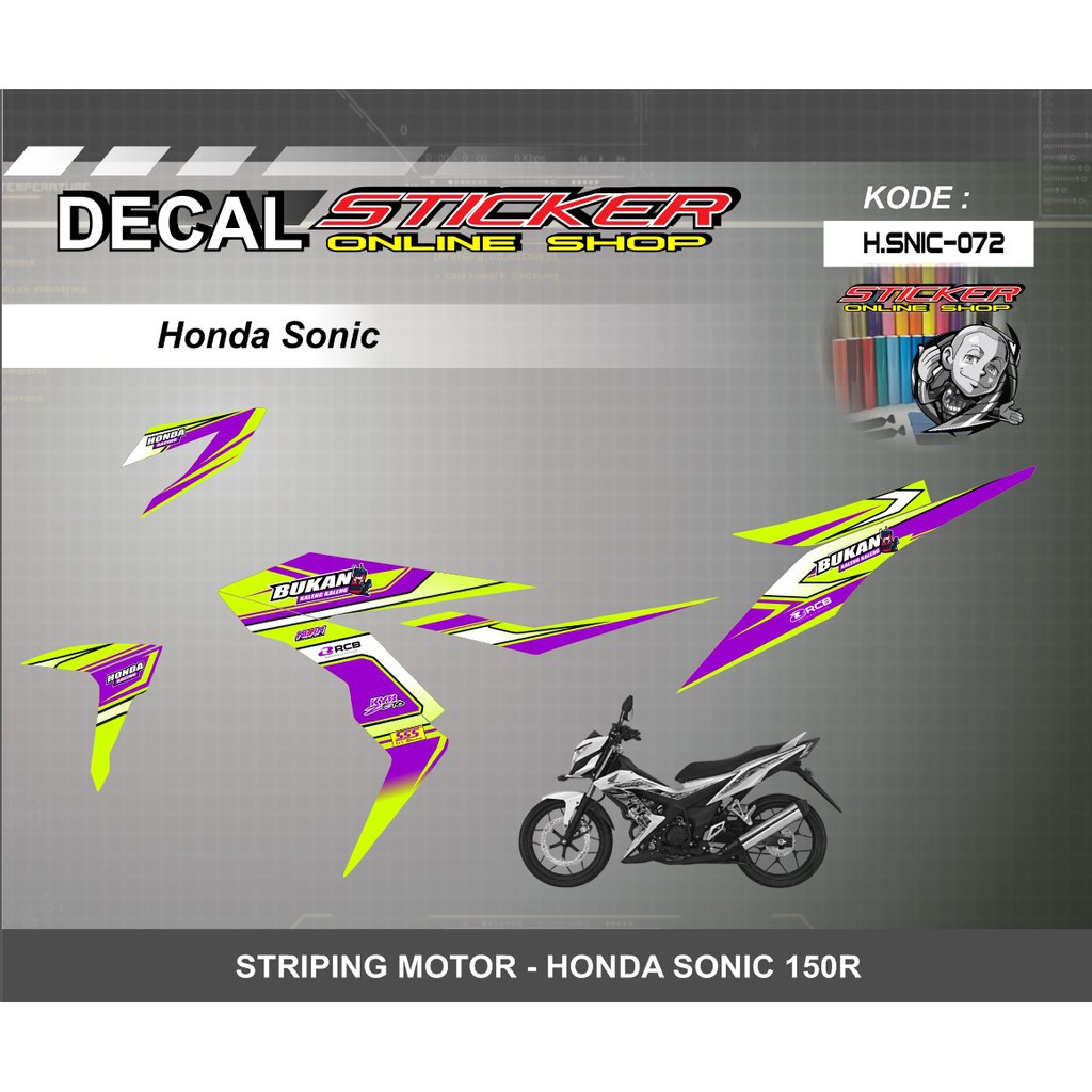 Jual STIKER MOTOR HONDA SONIC 150R DECAL STRIPING VARIASI RACING KEREN ...