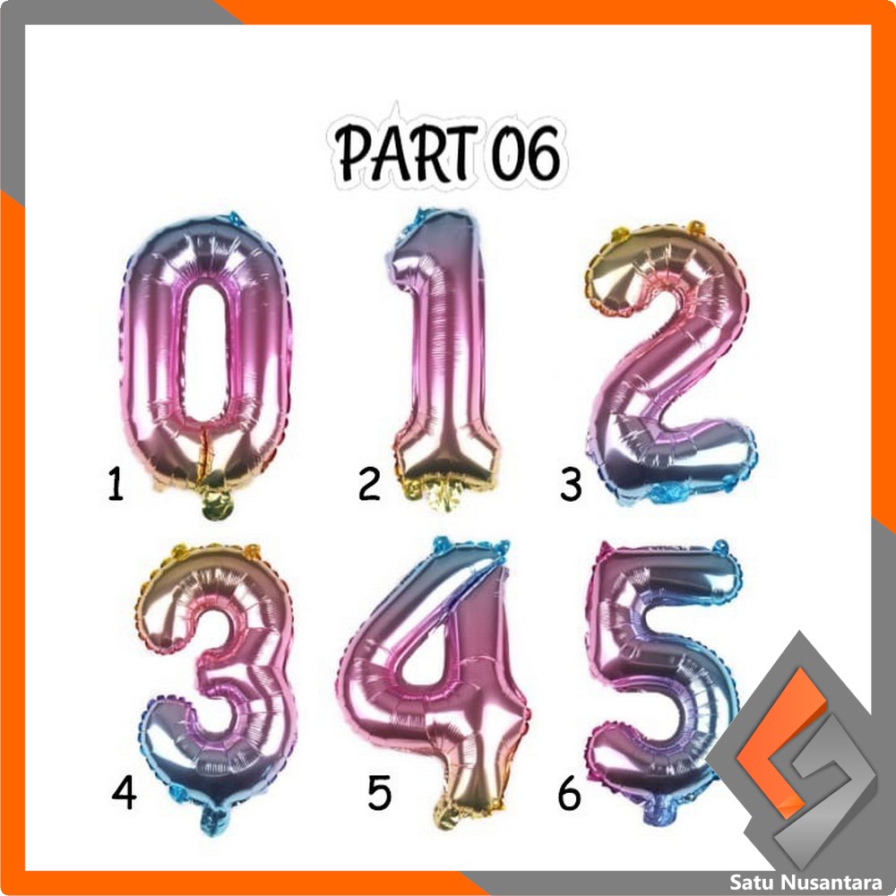 Jual SN-C390 Ballon Foil Abjad Alphabet Polos Gradient A-Z Balon Foil ...