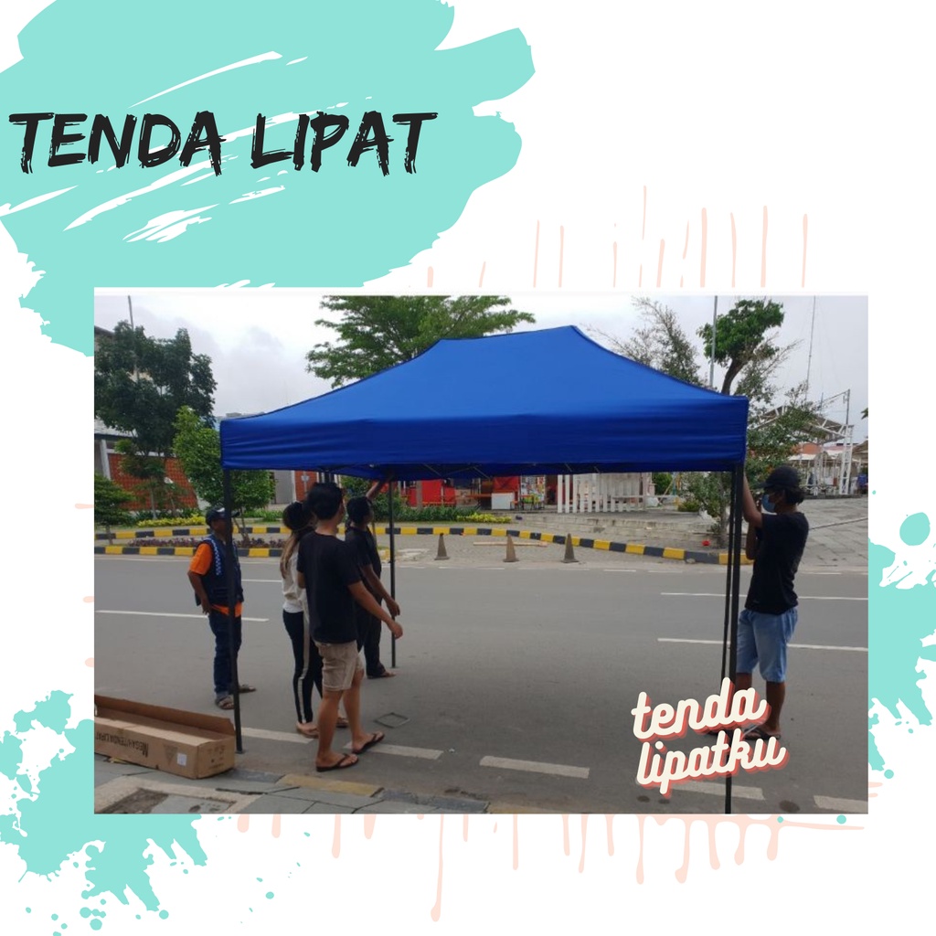 Jual Tenda Lipat Ukuran 3x4.5 Standar Tenda Jualan Set Lengkap Tenda ...