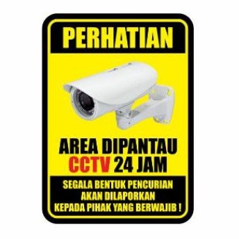 Jual Stiker Area di Pantau CCTV 24JAM UK 10x15cm PERHATIAN. sign Rambu ...