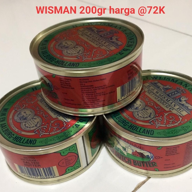 Jual Wijsman/Wysman Butter/Mentega Wisman 200gr | Shopee Indonesia