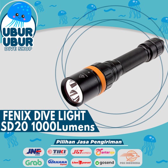 Jual Senter Selam/Diving Fenix SD20 Dive Light - 1000 Lumens USES 2 x ...