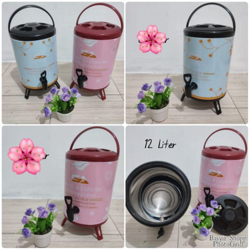 Jual DISPENSER Termos Air panas / MILK TEA BUCKET 12 LITER/ DISPENSER ...
