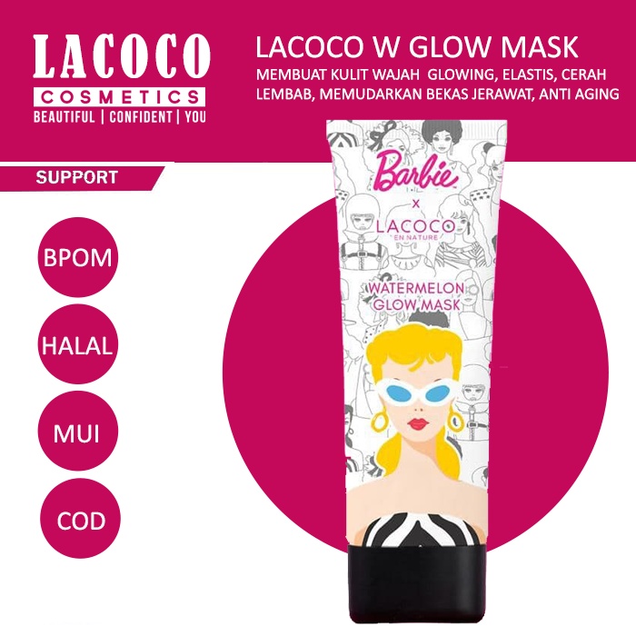 Jual Lacoco Watermelon Glow Mask Sleeping Mask Original | Shopee Indonesia
