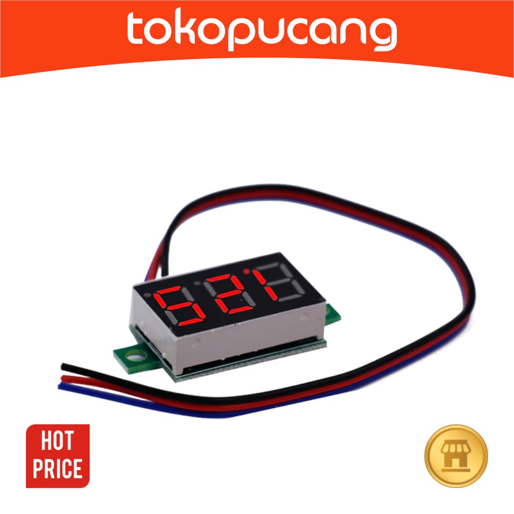 Jual Volt Meter Mini DC 0V - 100V Digital Voltmeter 0.36" Display Merah ...