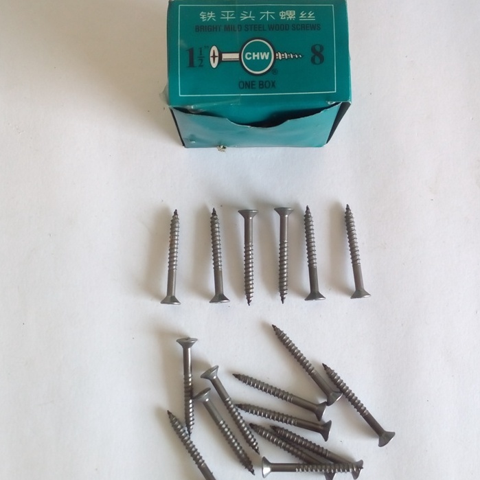 Jual SKRUP KAYU 1 1/2" X 8MM PERKOTAK/WOOD SCREW / TAPING SKRUP/SEKRUP ...