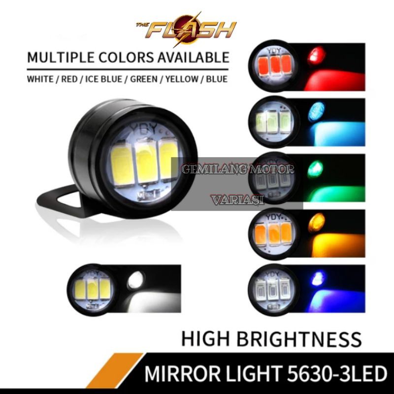 Jual Lampu Mata Elang Strobo 3 LED Eagle Eye Flash Kedip dengan Breket 2pcs | Shopee Indonesia