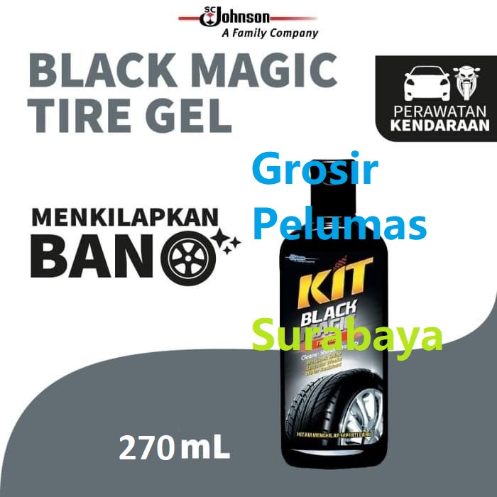 Jual Original cairan Semir Pengkilap ban Kit Black magic Tire Gel botol ...