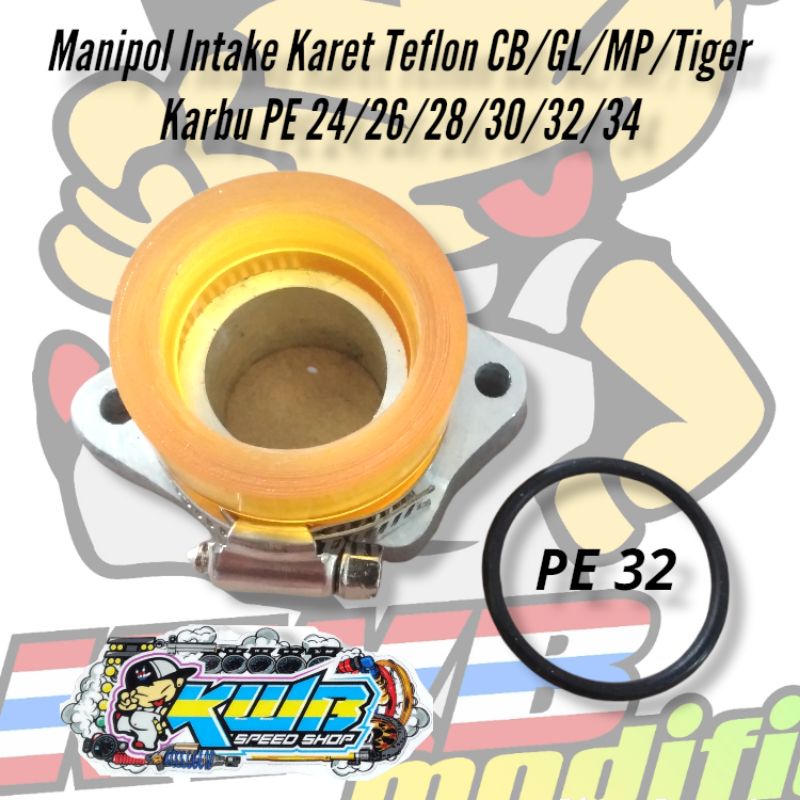Jual Manipol intake karet teflon karbu karbulator PE 24/26/28/30/32/34 PWK 24/26/28/30/32/34/35 ...