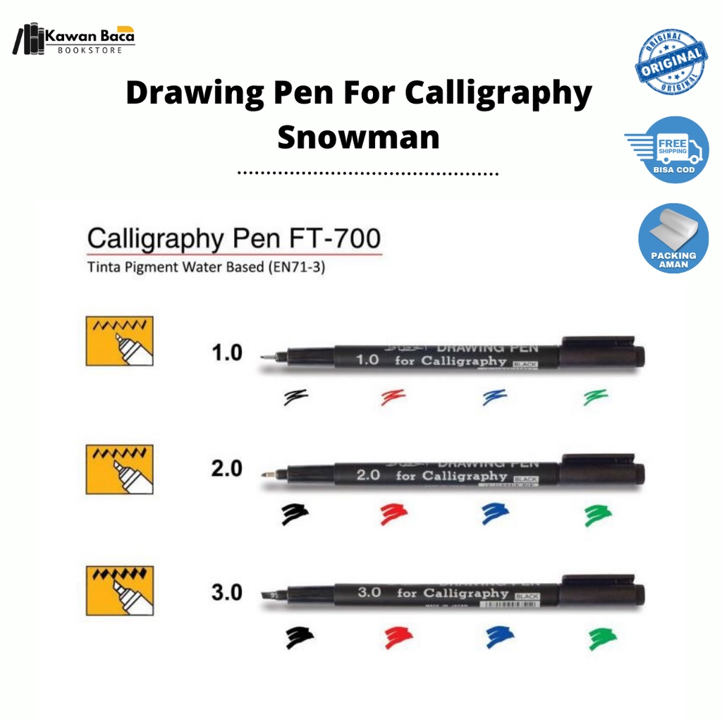 Jual Drawing Pen For Calligraphy / Bolpoin Kaligrafi / Snowman ...