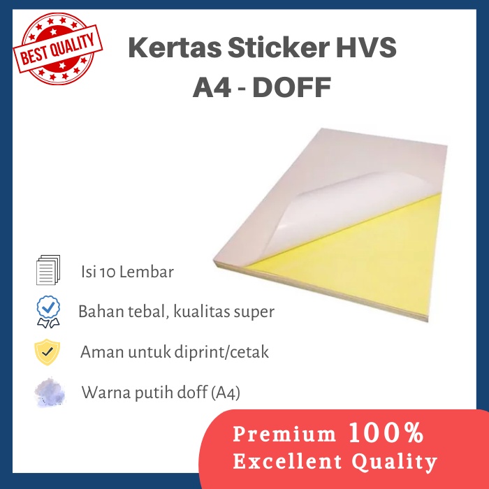 Jual Kertas Stiker HVS A4 Doff - 10 Lembar | Shopee Indonesia