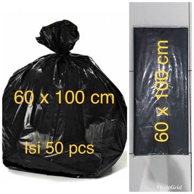 Jual Kresek kantong plastik sampah hitam tebal besar 60 x 100 trash bag garbage bag jumbo ...