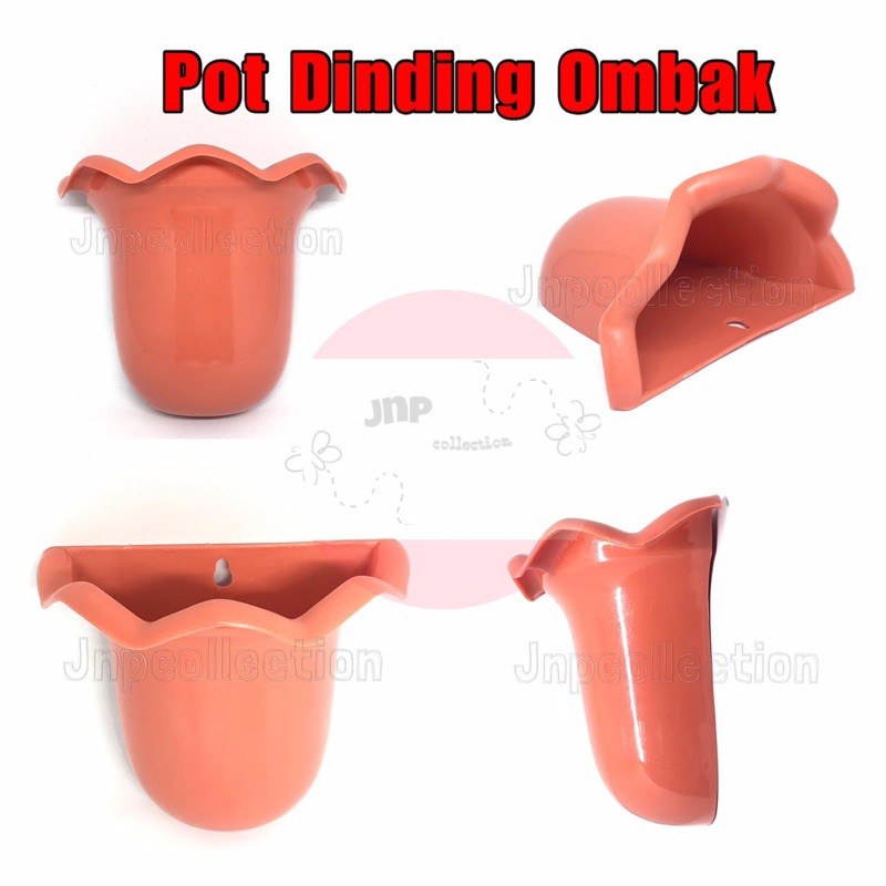 Jual Pot Bunga Tempel Dinding Model Ombak Warna Orange | Shopee Indonesia