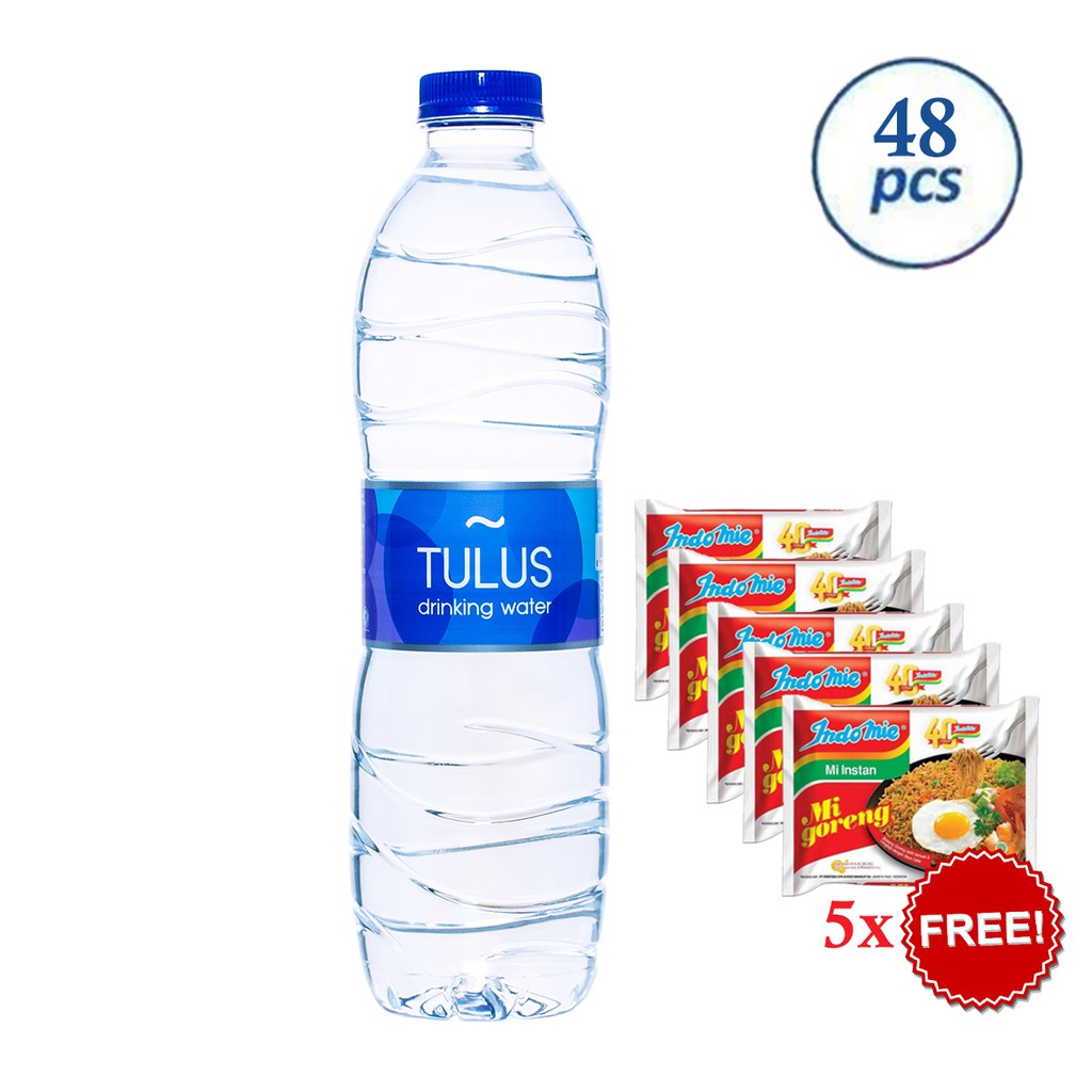Jual TULUS WATER - Air Mineral 600ml 2 Karton Gratis Indomie Goreng 5 ...