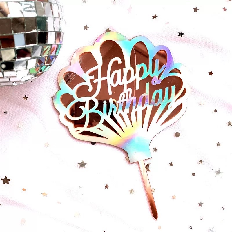 Jual TOPPER HAPPY BIRTHDAY ACRYLIC BENTUK KERANG TEMA LAUT PUTRI DUYUNG ...