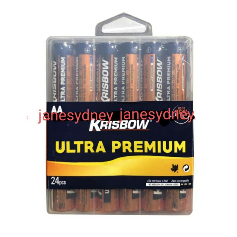 Jual Krisbow Ultra Premium AA 24pcs Battery A2 Box Baterai 24 Pcs 12 ...