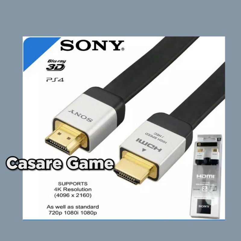 Jual KABEL HDMI to HDMI SONY 2M 2k 4k Gold Plate Support PS3/PS4/PS5/PC | Shopee Indonesia