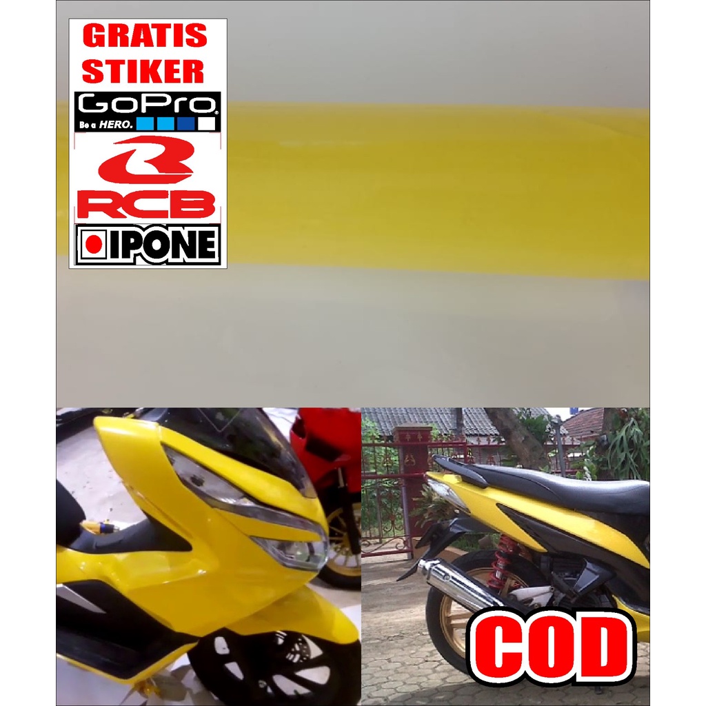 Jual stiker skotlet kuning gloss/ sticker scotlait kuning glossy untuk ...