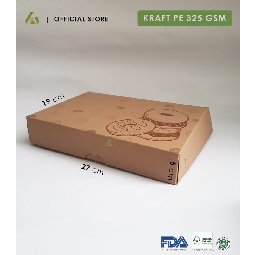 Jual Box Donut Kraft Kotak Donat isi 6 Dus Roti coklat Kemasan Kue ...