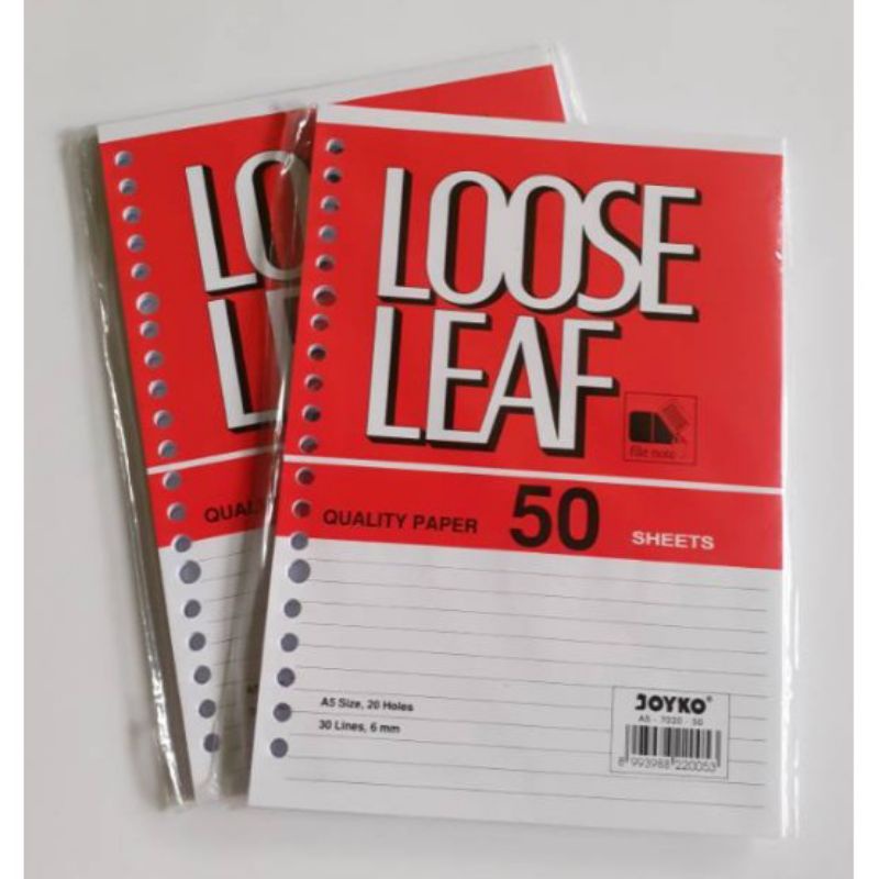Jual Loose Leaf Joyko Ukuran A5 50 Sheet 100gsm /Isi File Joyko/ 3 Variasi Polos,Grid,Dot ...