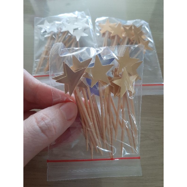 Jual 20 pcs Topper Kue Tusukan Bintang Hiasan Kue Kerajinan Scrapbook ...