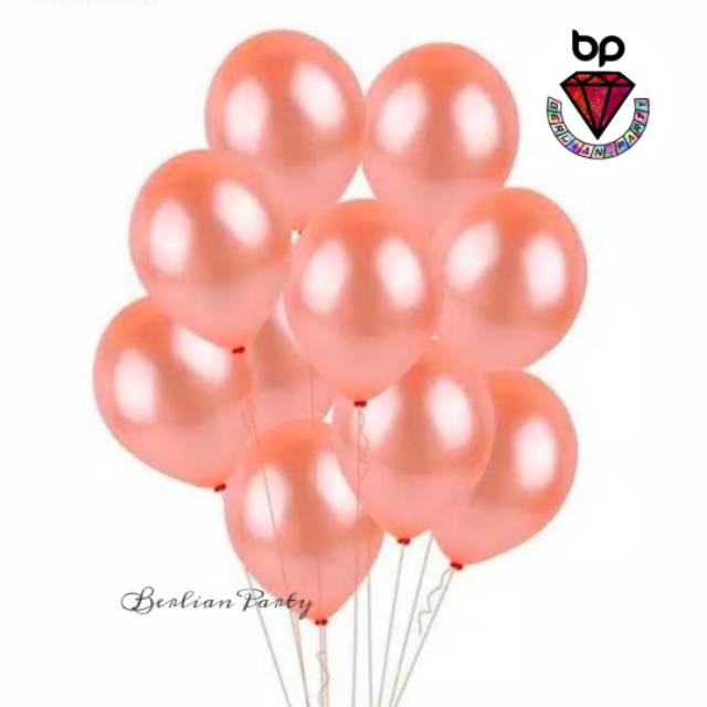 Jual Balon Latex Metalik rose Rold 12 inch / Balon Metalik Rosegold ...