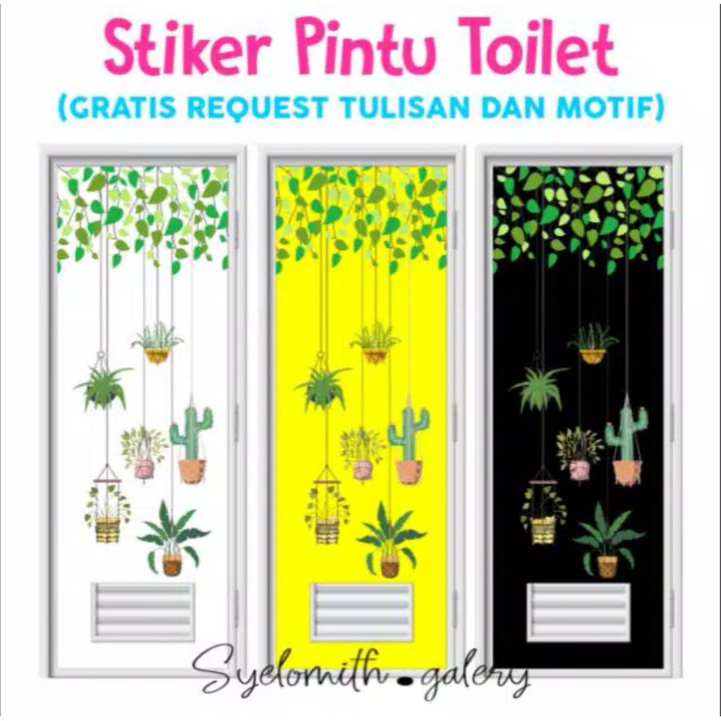 Jual STICKER PINTU TOILET MOTIF TANAMAN GANTUNG / STIKER PINTU KAMAR ...