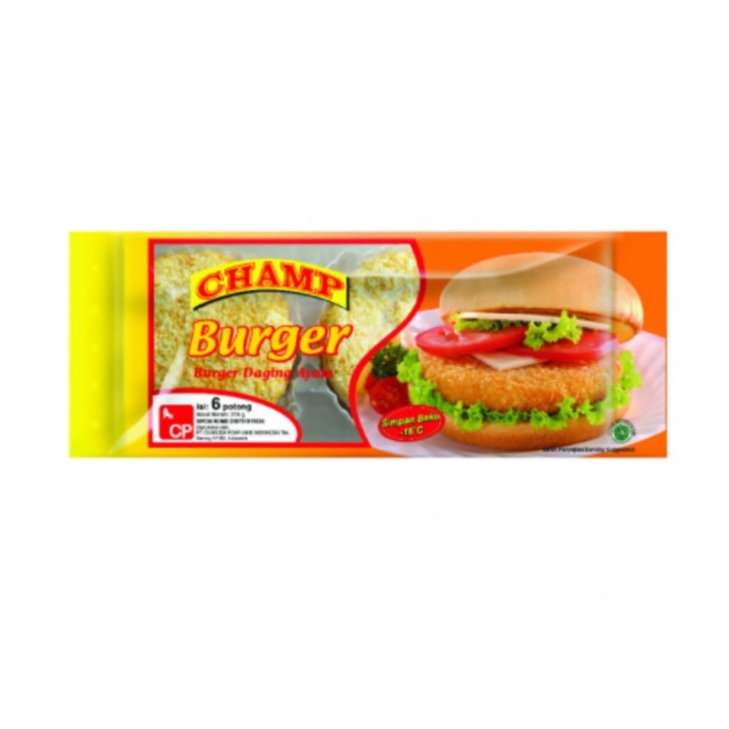 Jual CHAMP CHICKEN BURGER 315GR (ISI 6 PCS) | Shopee Indonesia