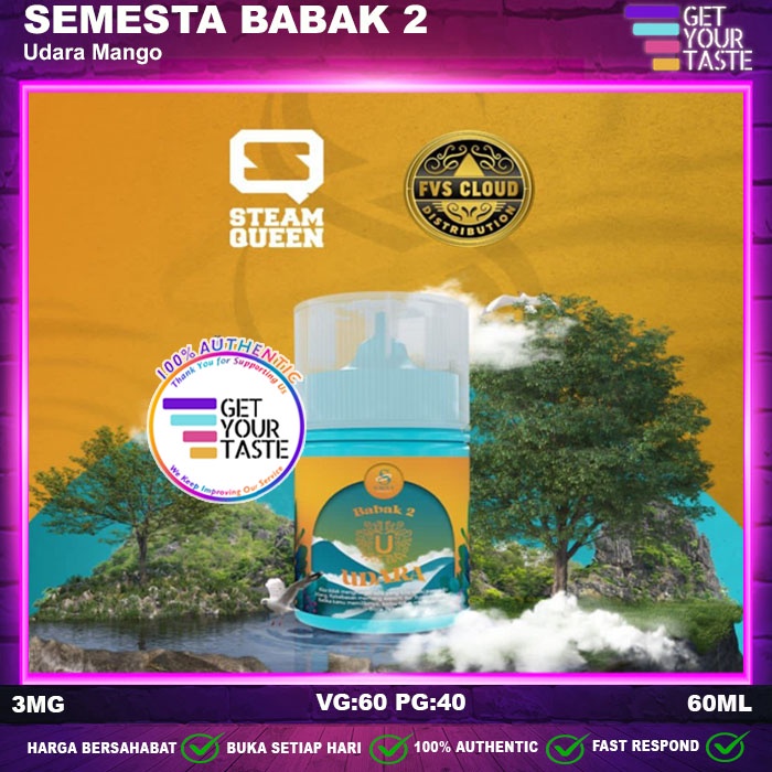 Jual Liquid Semesta Babak 2 Udara Mango 60ML by Steam Queen Juice x FVS ...