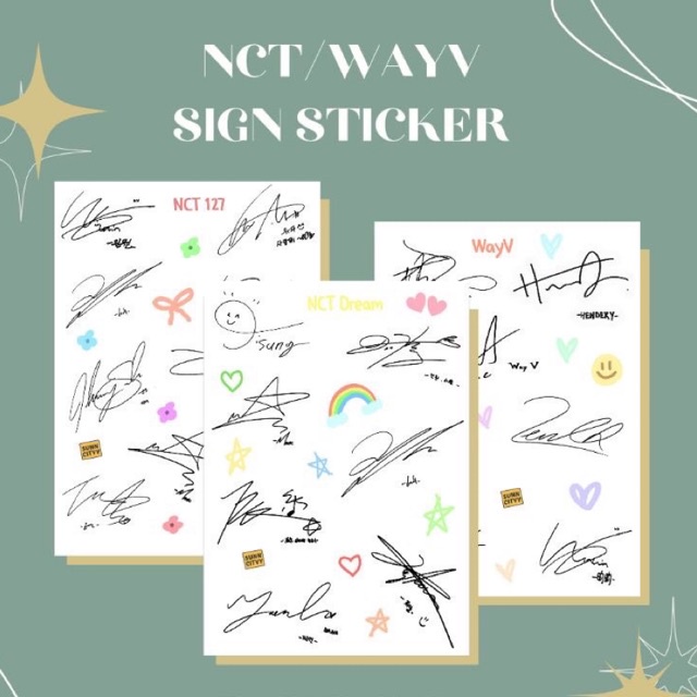 Jual Sticker Transparan Vinyl Tanda Tangan TTD Nct Dream 127 BTS ...
