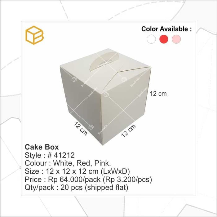 Jual Langsung Order 41212 Putih | Dus Kue, Box Kue, Cake Box, Gift Box ...